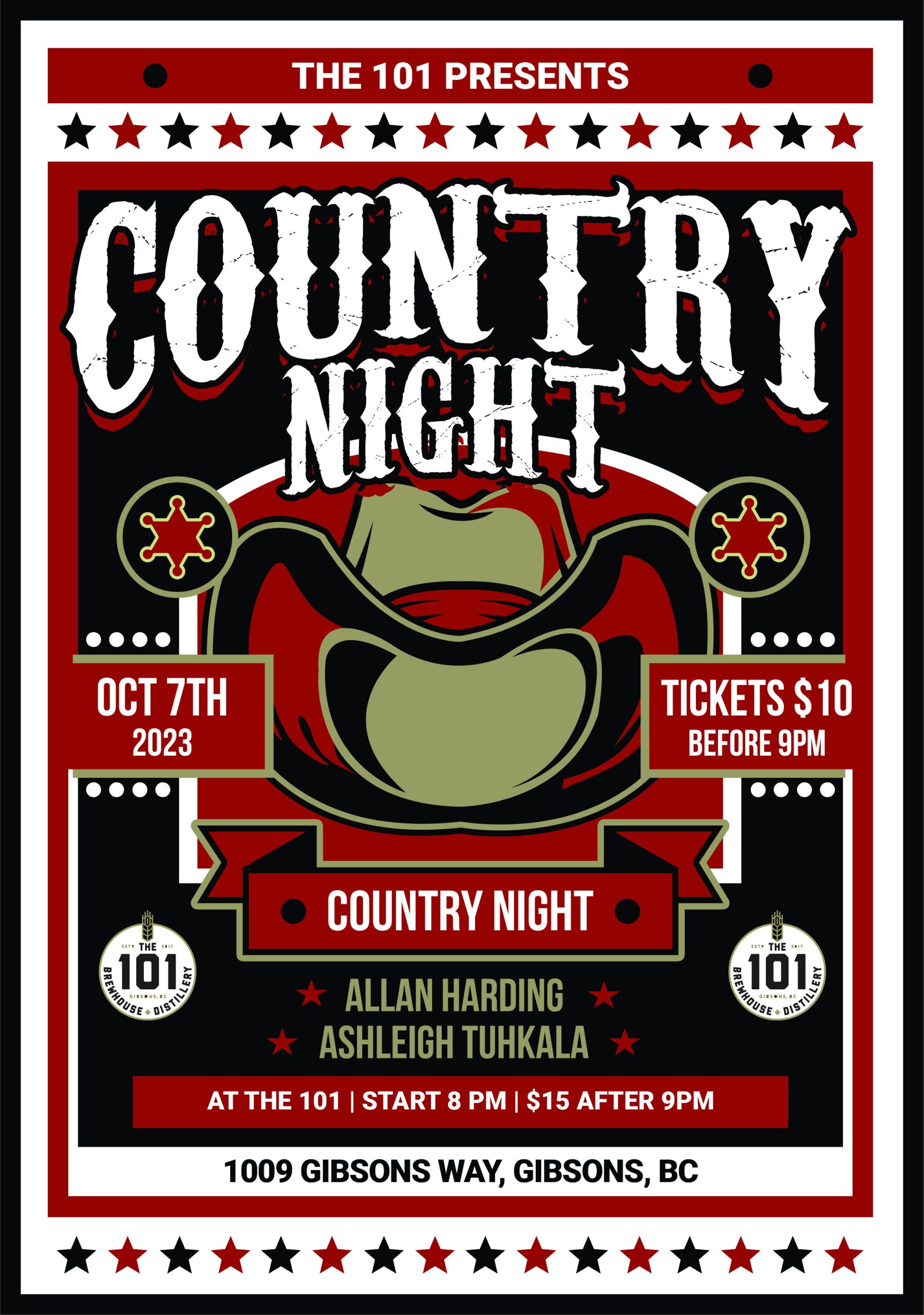 Country Night October 7th – The 101 Brewhouse + Distillery